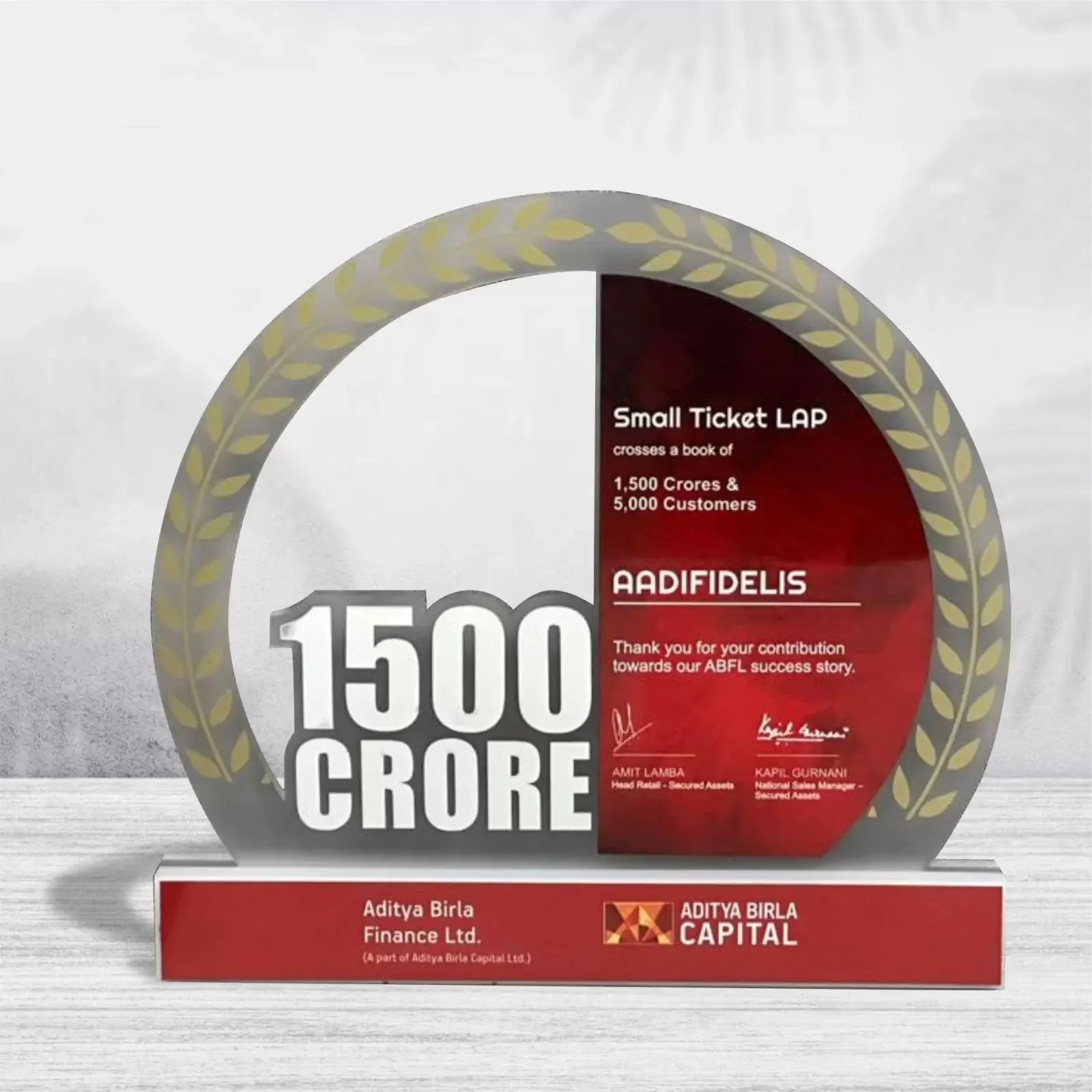 1500Cr Corporate Milestone Award – Personalized Milestone Trophy – RD ...